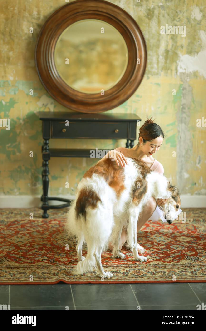 Beautiful girl posing for ballet with her dog, images of ballet, ballet ...