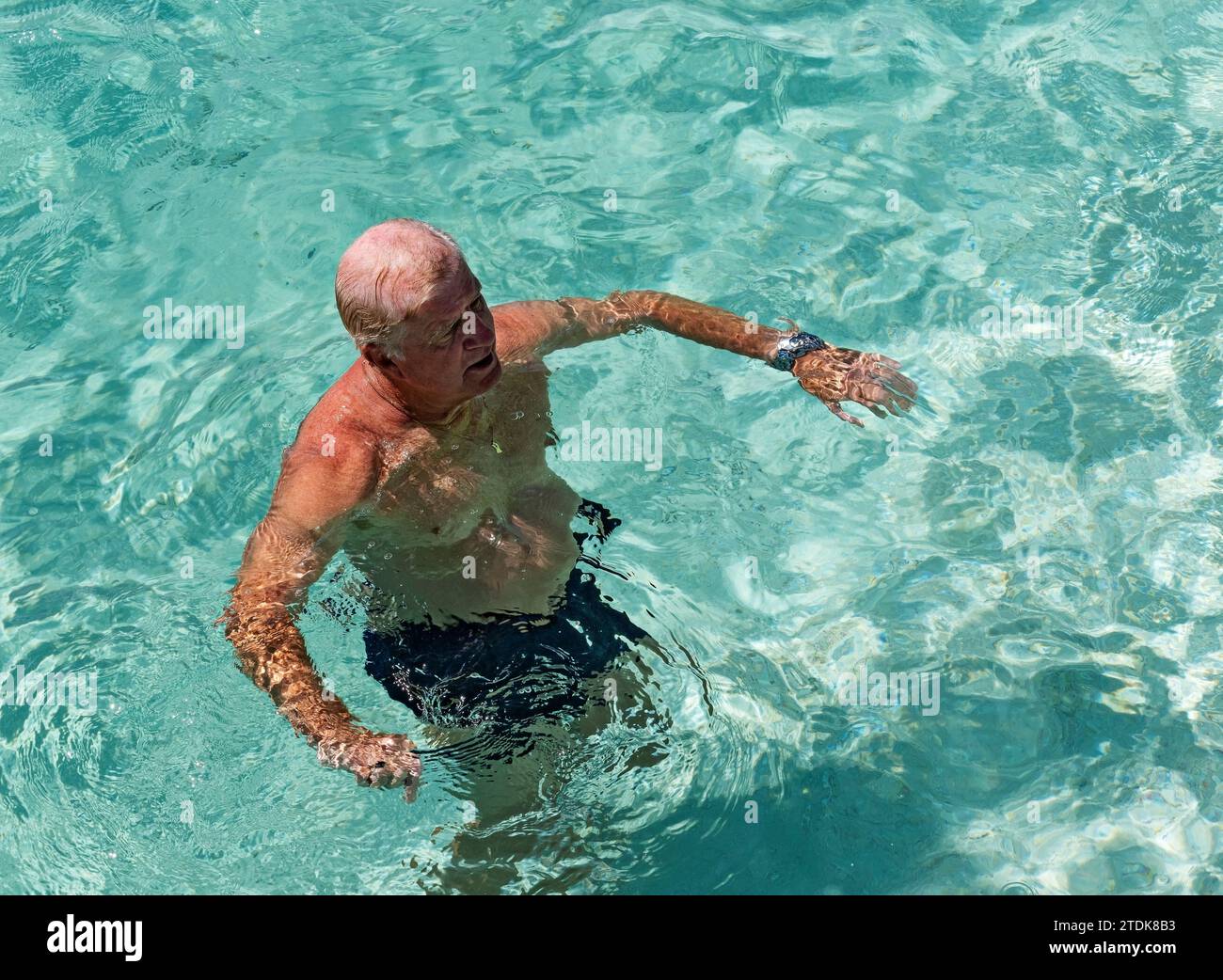 South Pacific Cruise A Mature Male Cruise Ship Passenger From Carnival Splendor Enjoys The