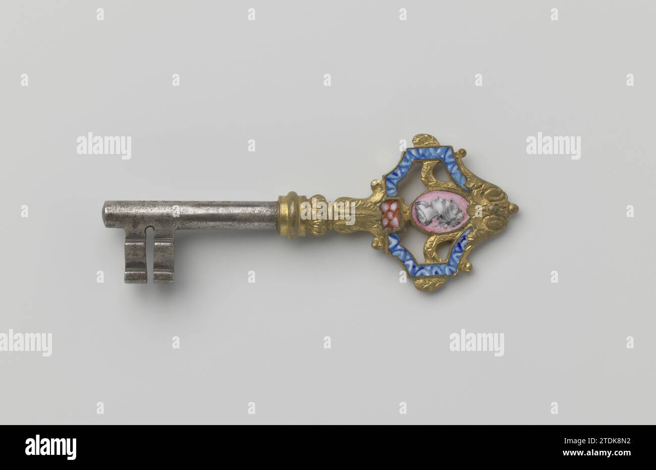 Key, c. 1800 - c. 1900 Key with handle consisting of an octagonal frame ...