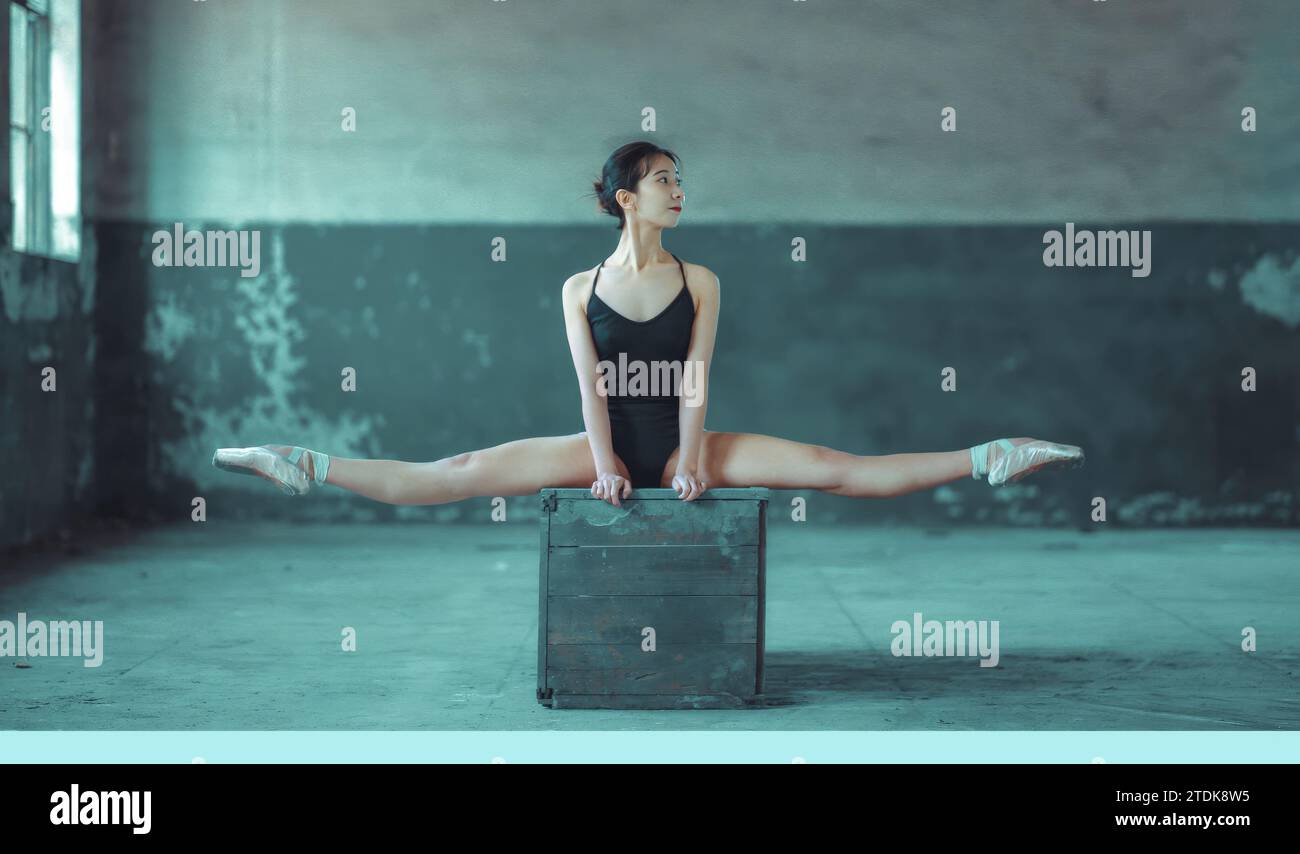 Ballerina posing at the old train station, image of ballet, ballet ...