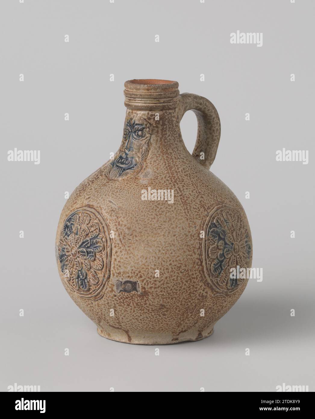 Jug (Bartmann jug) with a flower in a roundel, anonymous, c. 1630 - c. 1680 Jug (beard fancier ...