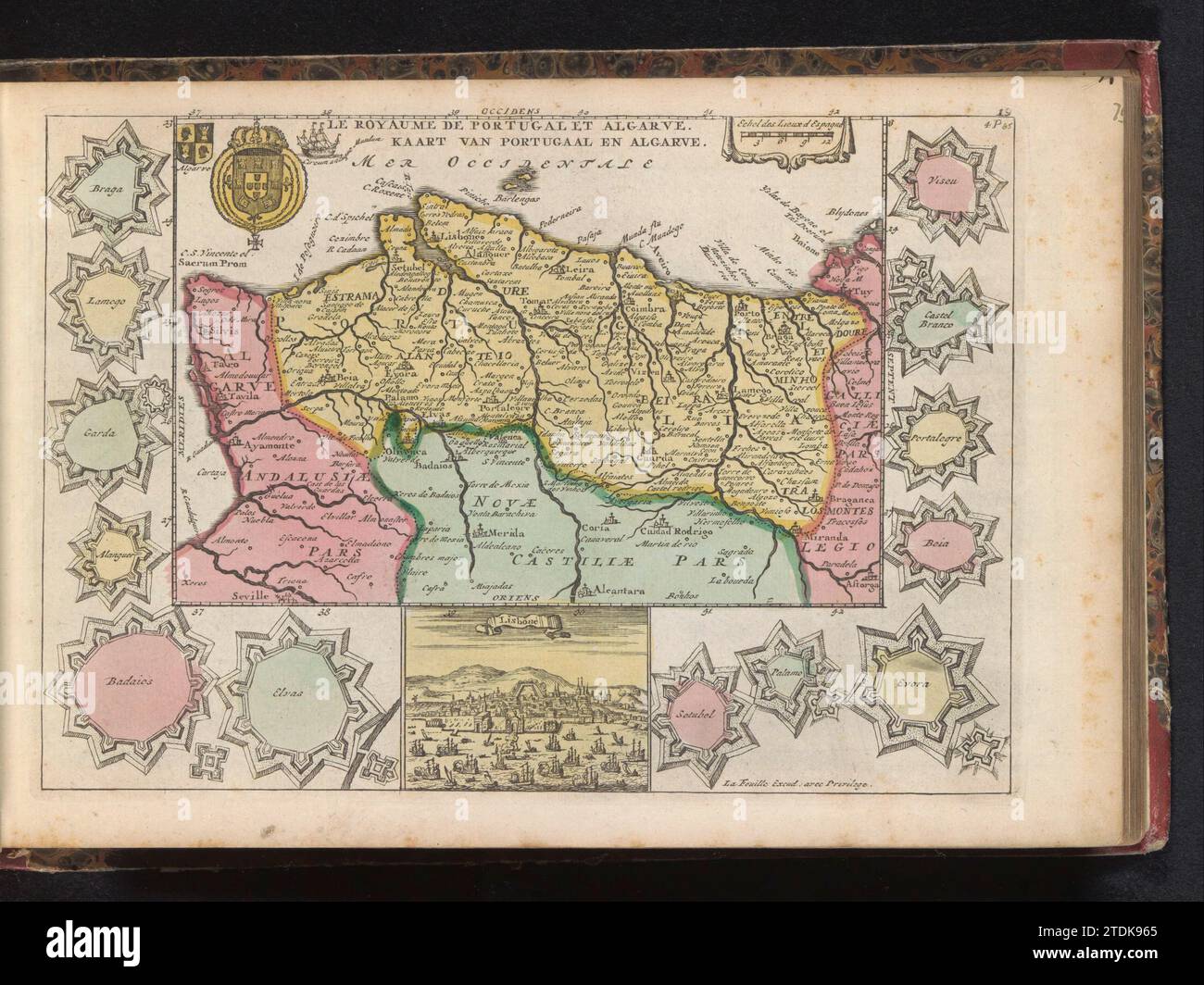 Map of Portugal, Anonymous, 1735 Map of Portugal and the Algarve ...