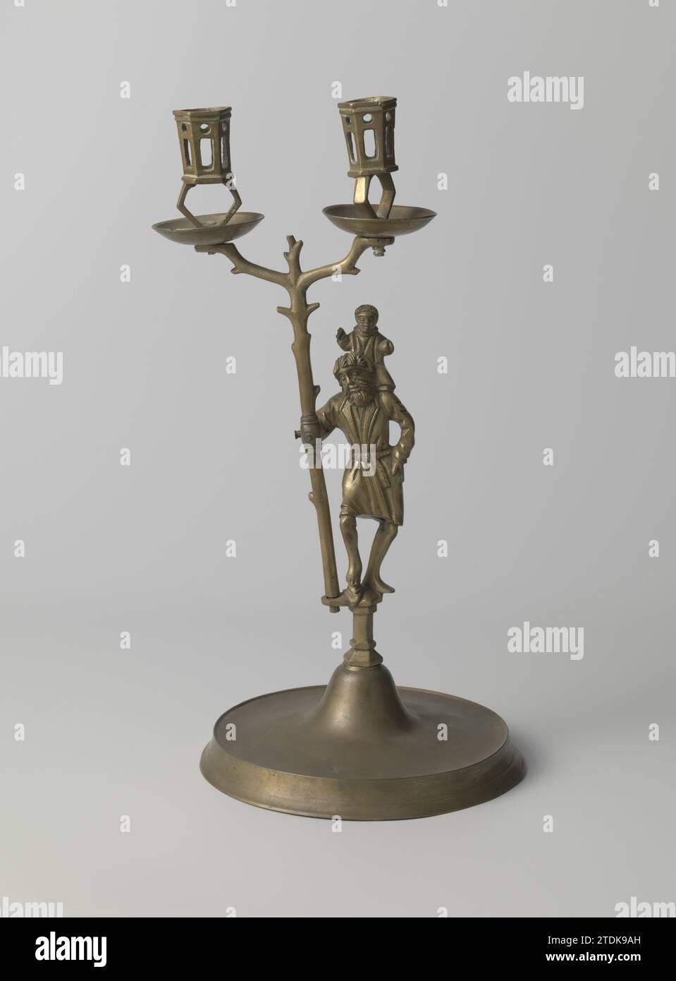 Two-poor candlestick with the Holy Christophorus and the Christ child ...