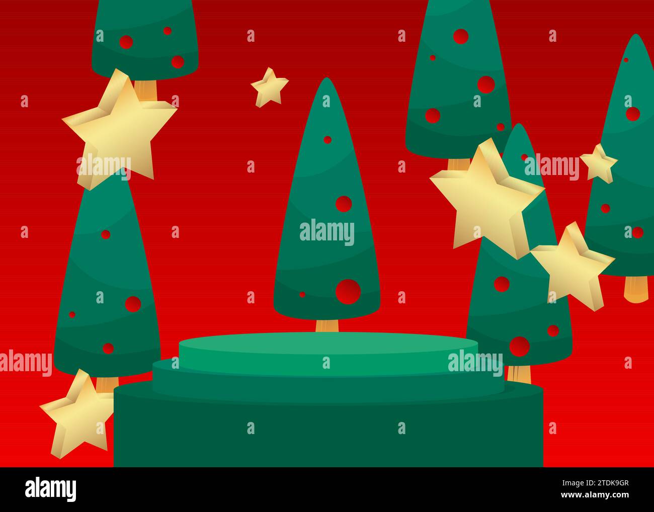 Mockup product display with Christmas Pine Tree. Vector holiday ...