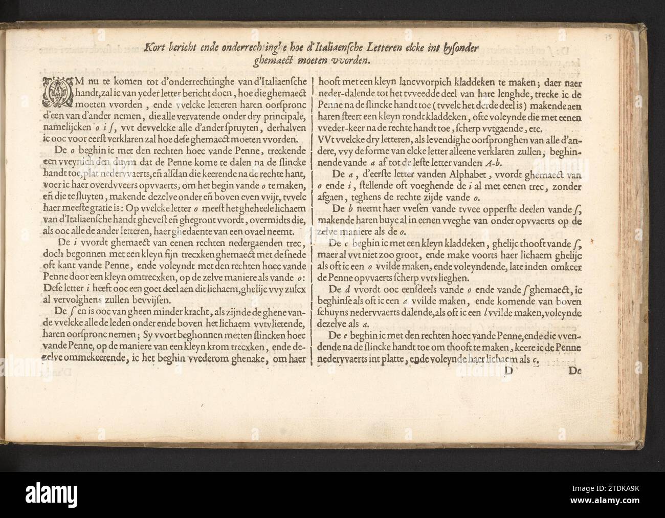 Description of writing the Italian letter, Jan van de Velde (I), 1605 ...