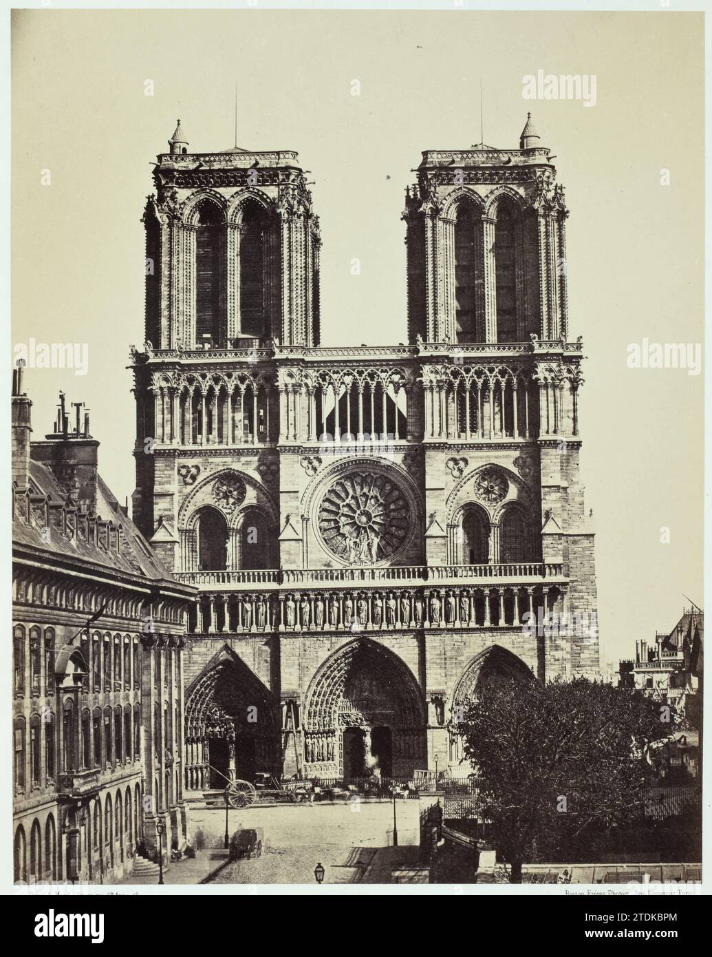 Front view of the Notre Dame in Paris, 1853 Paris paper. cardboard ...