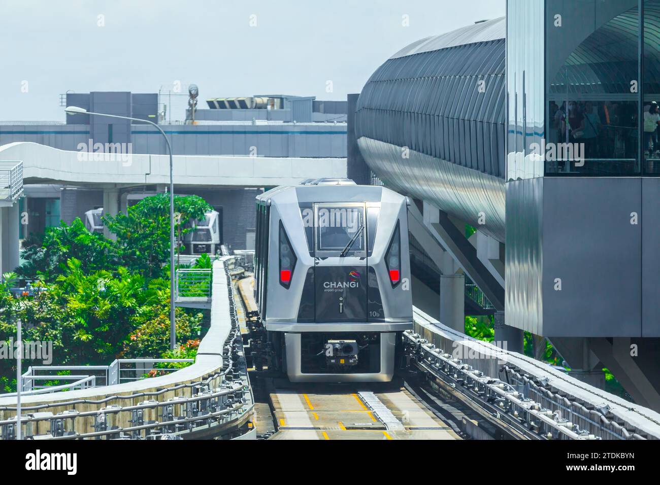 The monorail service at Changi Airport in Singapore, which links the ...