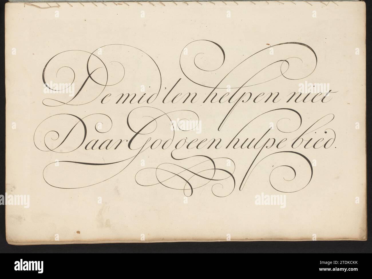 Writing example: the mid'nen do not help (...), Bastiaan Boers, 1660 ...