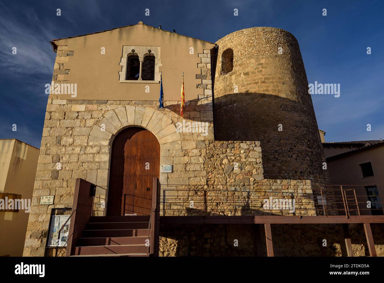 Castle palace of the abbot of Vila-sacra, current town hall, on an ...