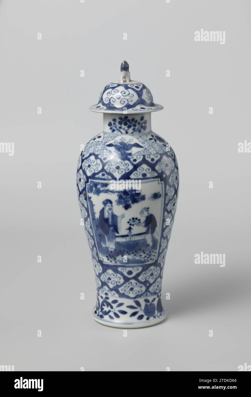 Baluster covered jar with figures in panels, anonymous, c. 1875 - c ...