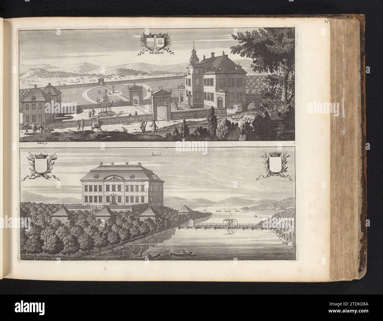 Face lock Åkeshov and mansion Adö, Erik Reitz, 1695 The print is part ...