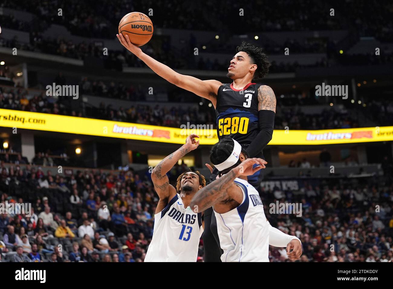 Denver Nuggets guard Julian Strawther (3) goes upto shoot against ...