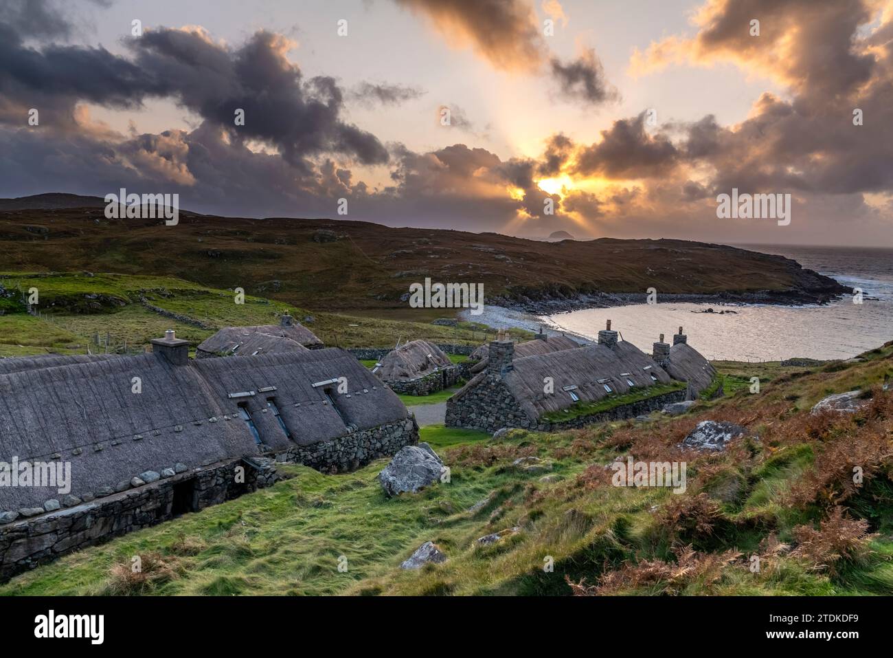 GARENIN BLACKHOUSE VILLAGE ISLE OF LEWIS THE HEBRIDES SCOTLAND UNITED ...