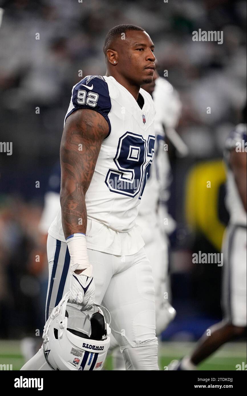 Dallas Cowboys defensive end Dorance Armstrong walks off the field ...