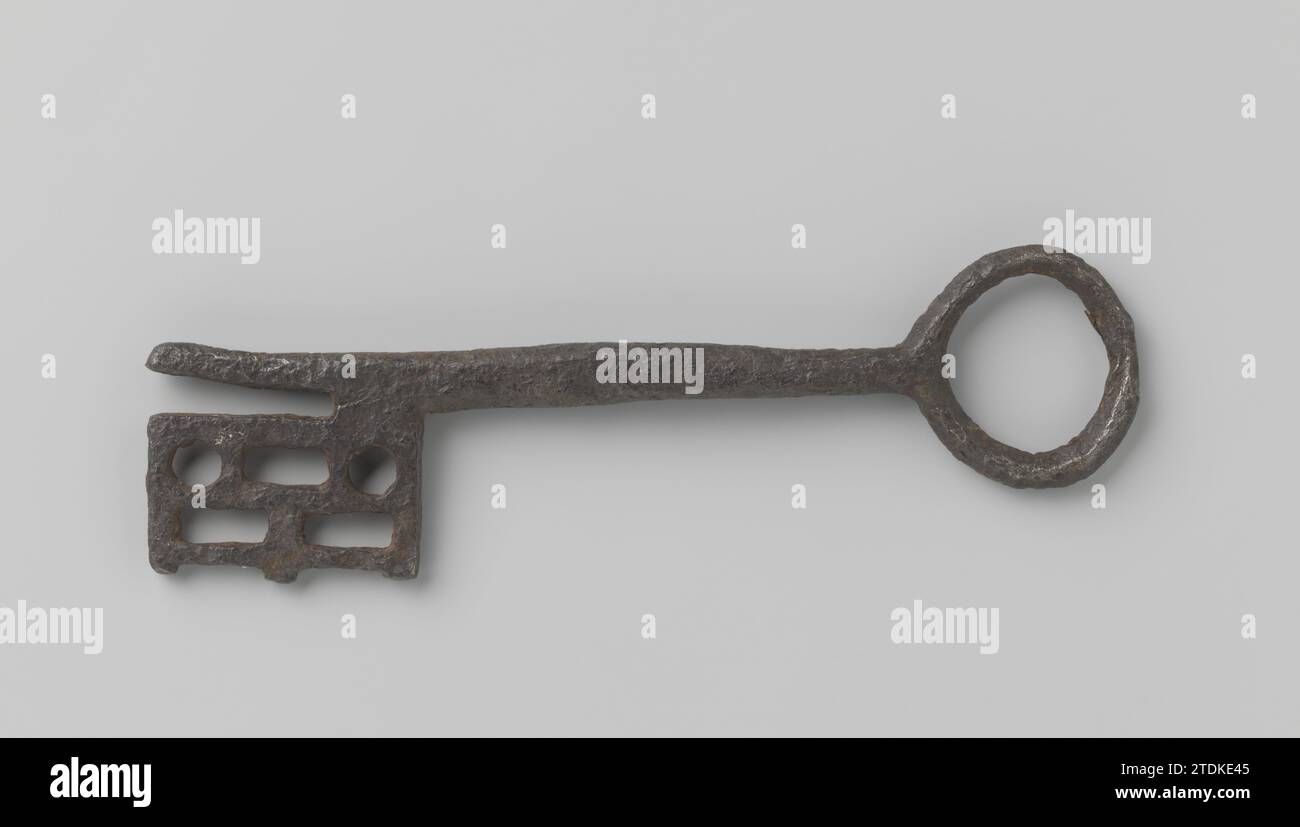 Key, c. 1300 - c. 1400 Key with four -sided shaft, ring -shaped eye and ...