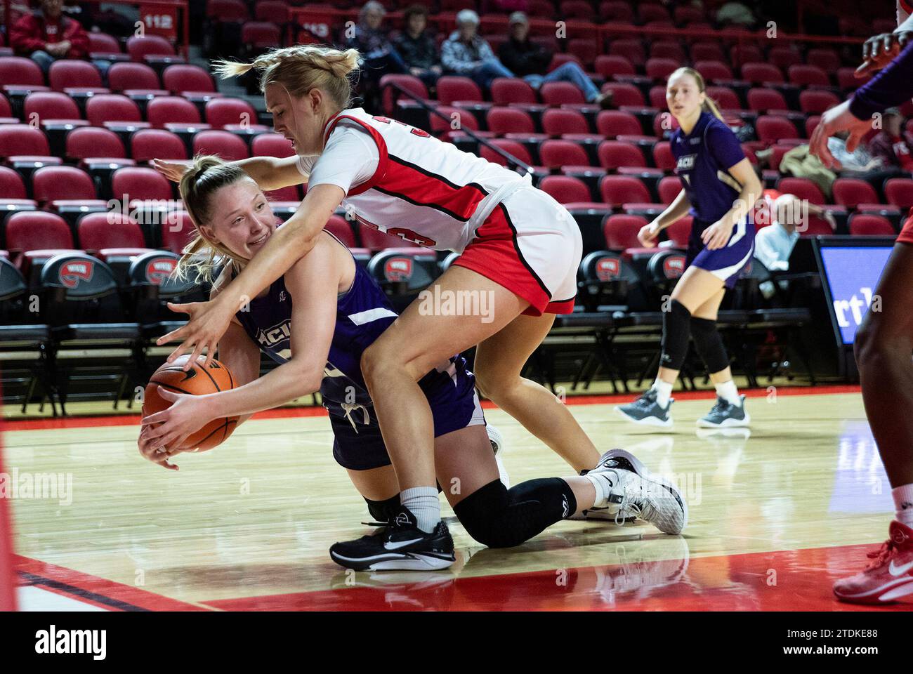 Western Kentucky guard Josie Gilvin, top, blocks Abilene Christian ...
