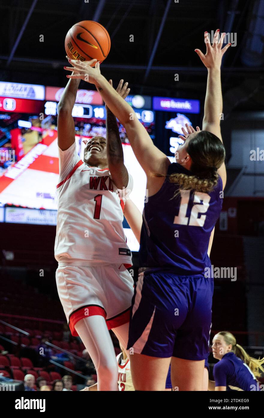 Western Kentucky guard Destiny Salary (1) shoots a layup as Abilene ...