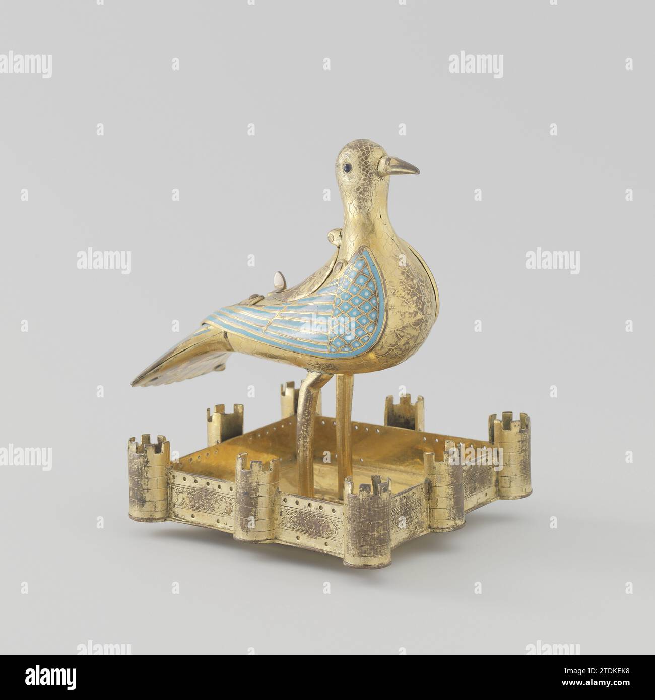 Dove, anonymous, c. 1225 - c. 1250 Eucharistic pigeon of gilded copper ...
