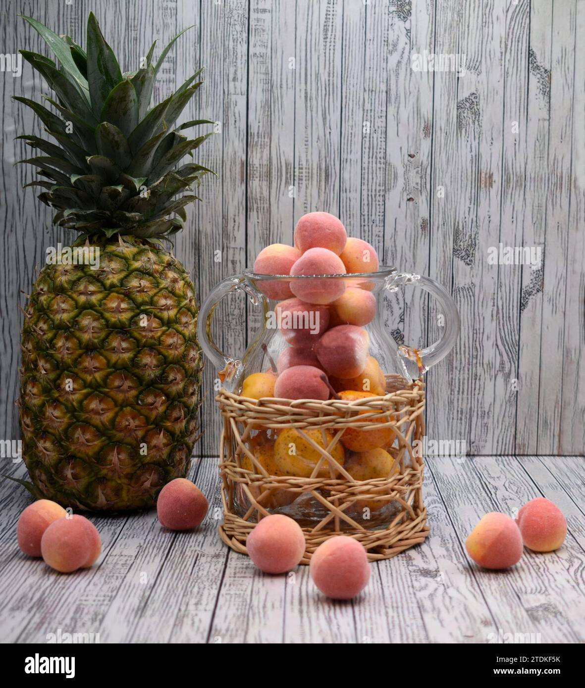 Image of tropical fruit display Stock Photo - Alamy