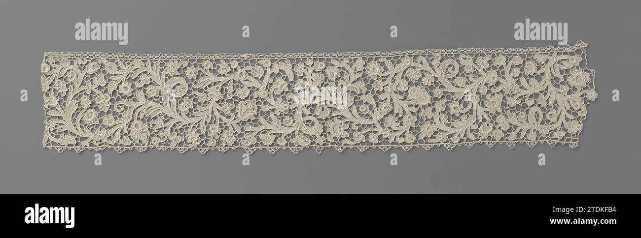 Strip of needle side with plumed tendrils, anonymous, c. 1875 - c. 1895 ...
