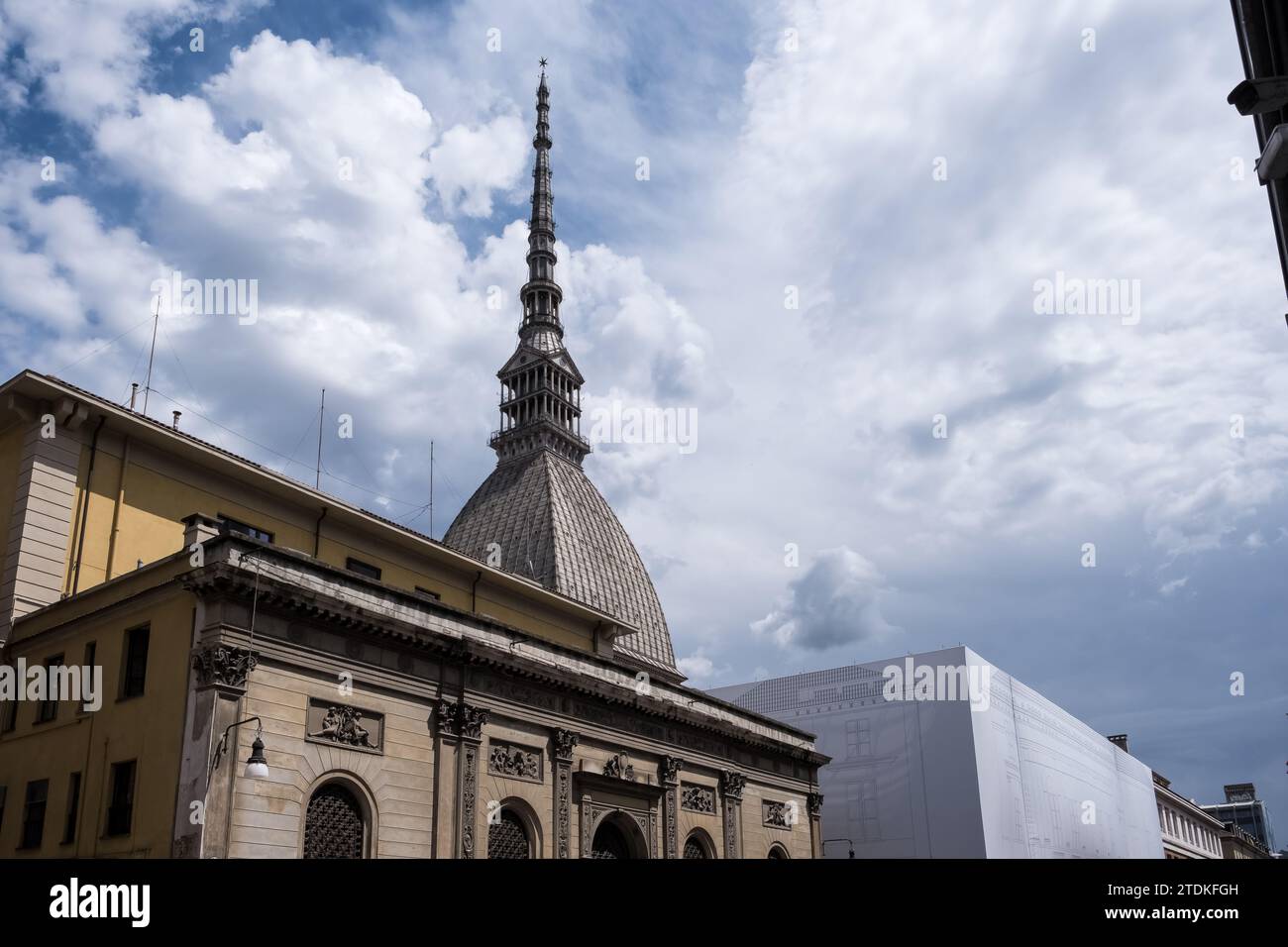 View of Mole Antonelliana, a major landmark building in Turin, Piedmont ...