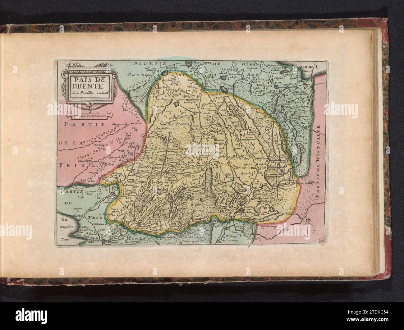 Map of Drenthe, Anonymous, 1735 Map of Drenthe. Part of an atlas with ...