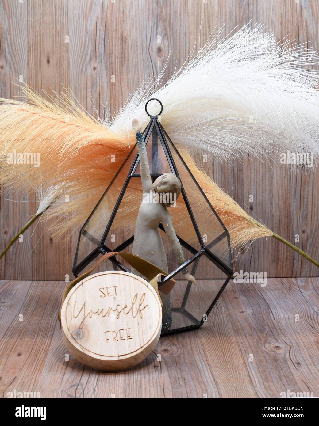 Image of an empowered figure finding freedom display Stock Photo - Alamy