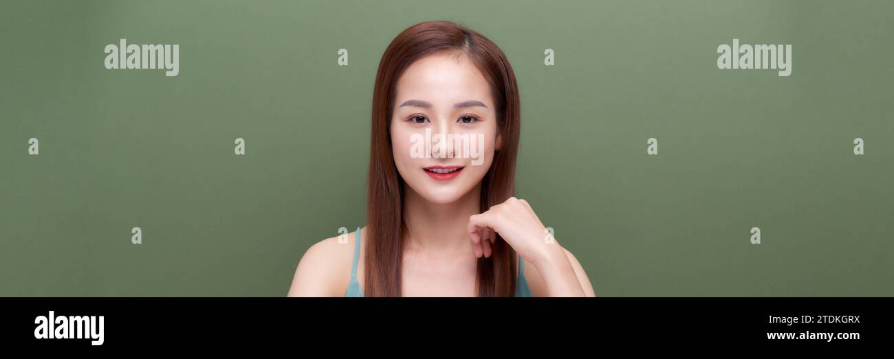 Woman portrait, isolated header banner with copy space Stock Photo - Alamy