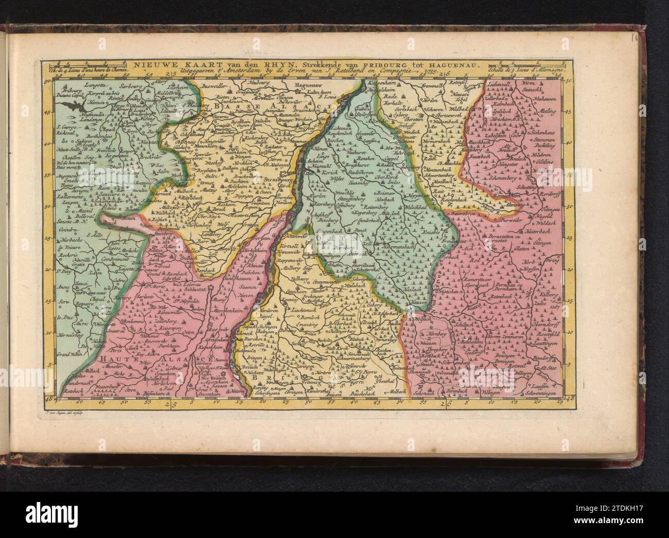 Map of the Rhine, Jan van Jagen, 1735 Map of area around the River ...