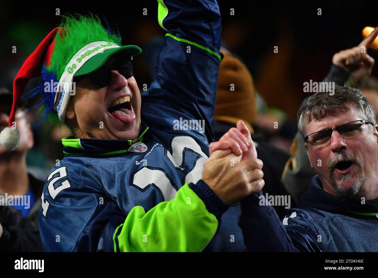 Seattle, WA, USA. 18th Dec, 2023. Seattle fans celebrate the game ...
