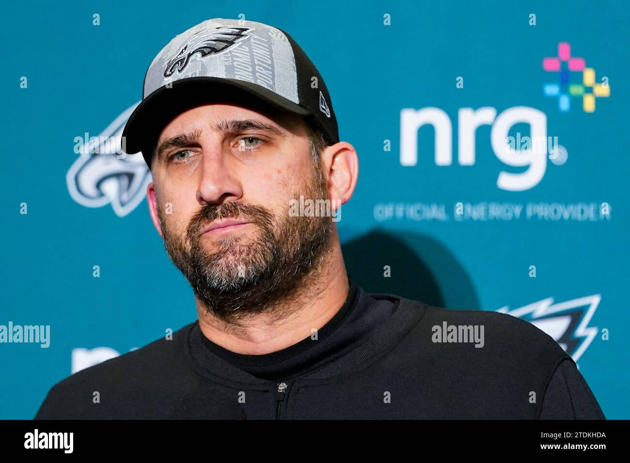 Philadelphia Eagles head coach Nick Sirianni looks on during a press ...