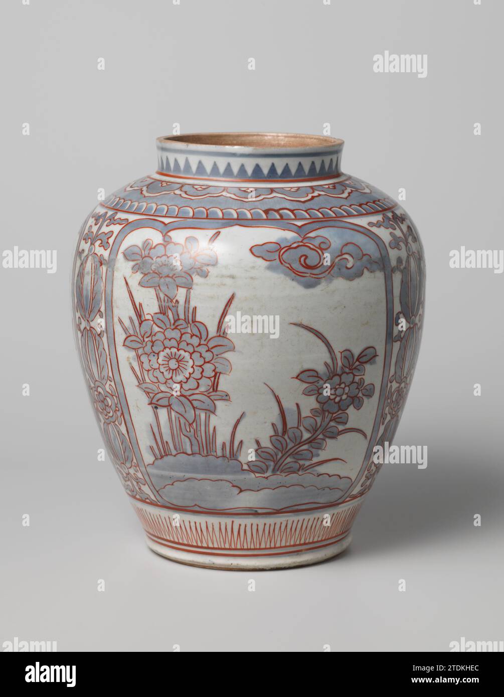 Ovoid jar with flowering plants in panels, anonymous, c. 1580 - c. 1620 ...