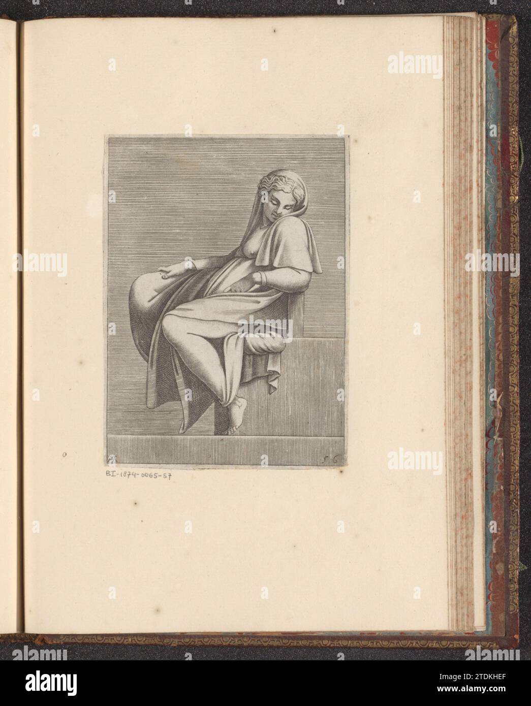 Sitting young woman, c. 1585 Figure from Michelangelo's ceiling ...