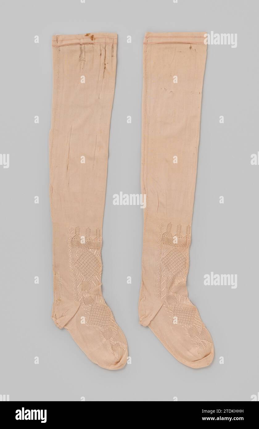 Light pink side, with ajour and embroidery on Klink and rubbed, c. 1900 ...