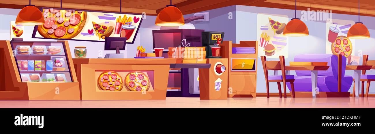 Pizza store interior Stock Vector Images - Alamy