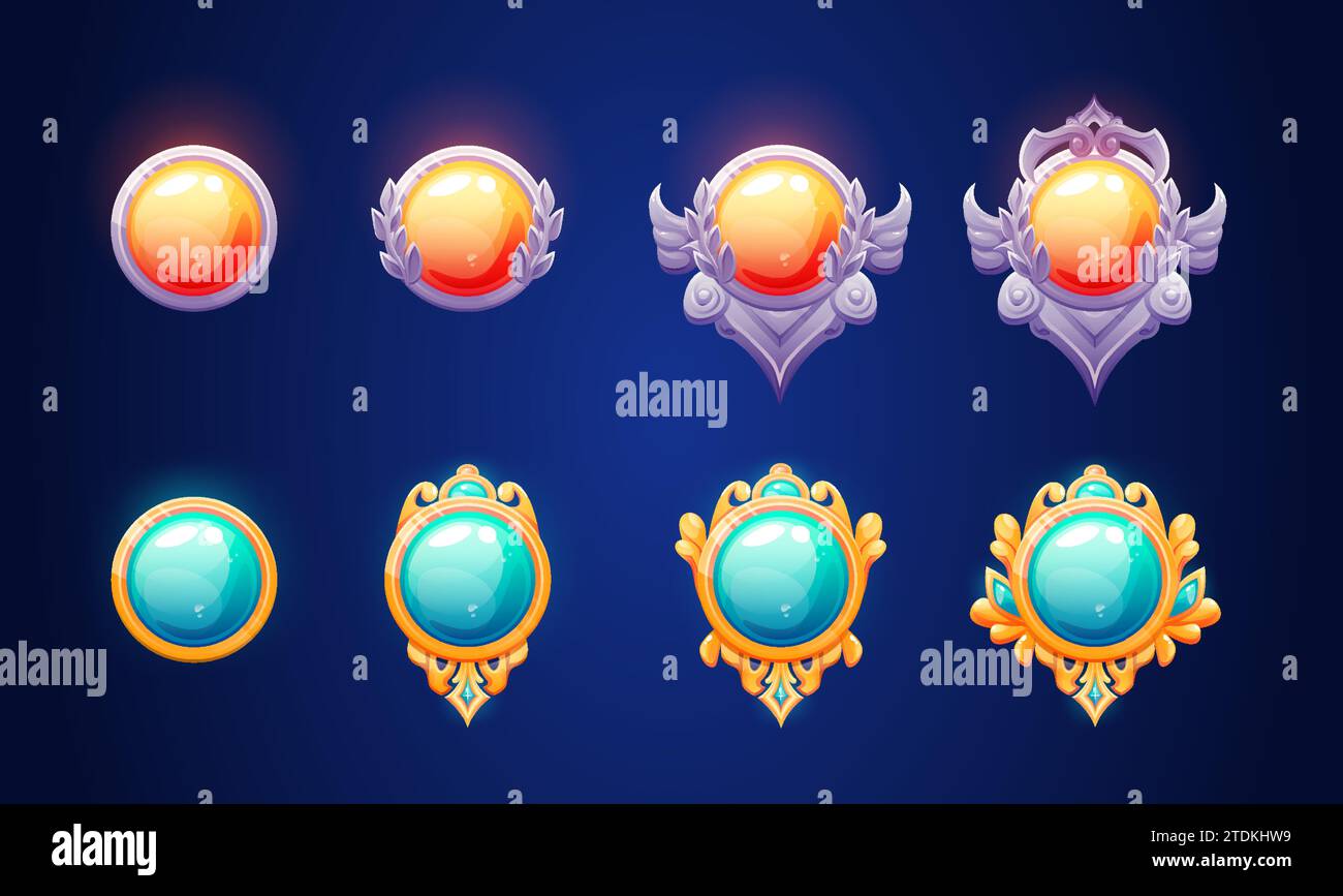 Silver and golden jewelry and treasure emblem or badge with diamond for ...