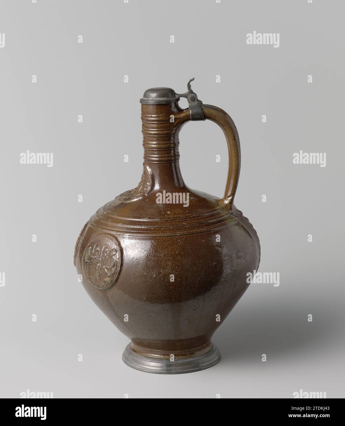 Jug with the Feast of Herod, anonymous, c. 1570 - c. 1575 Jug of stoneware on a high base with ...