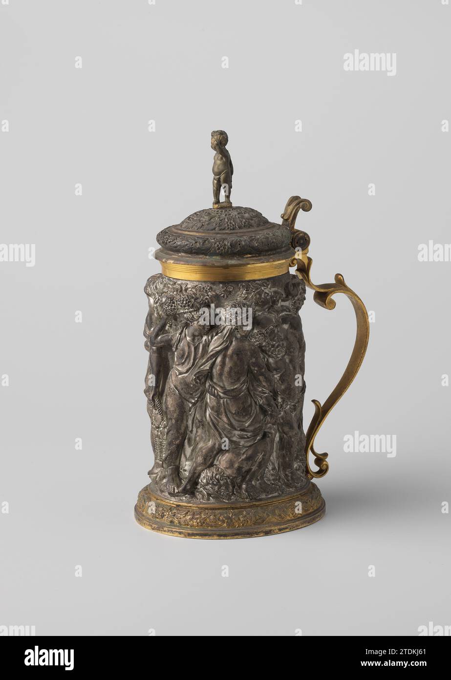 Galvanoplastic reproduction of a jug with the triumph of Bacchus, fa ...
