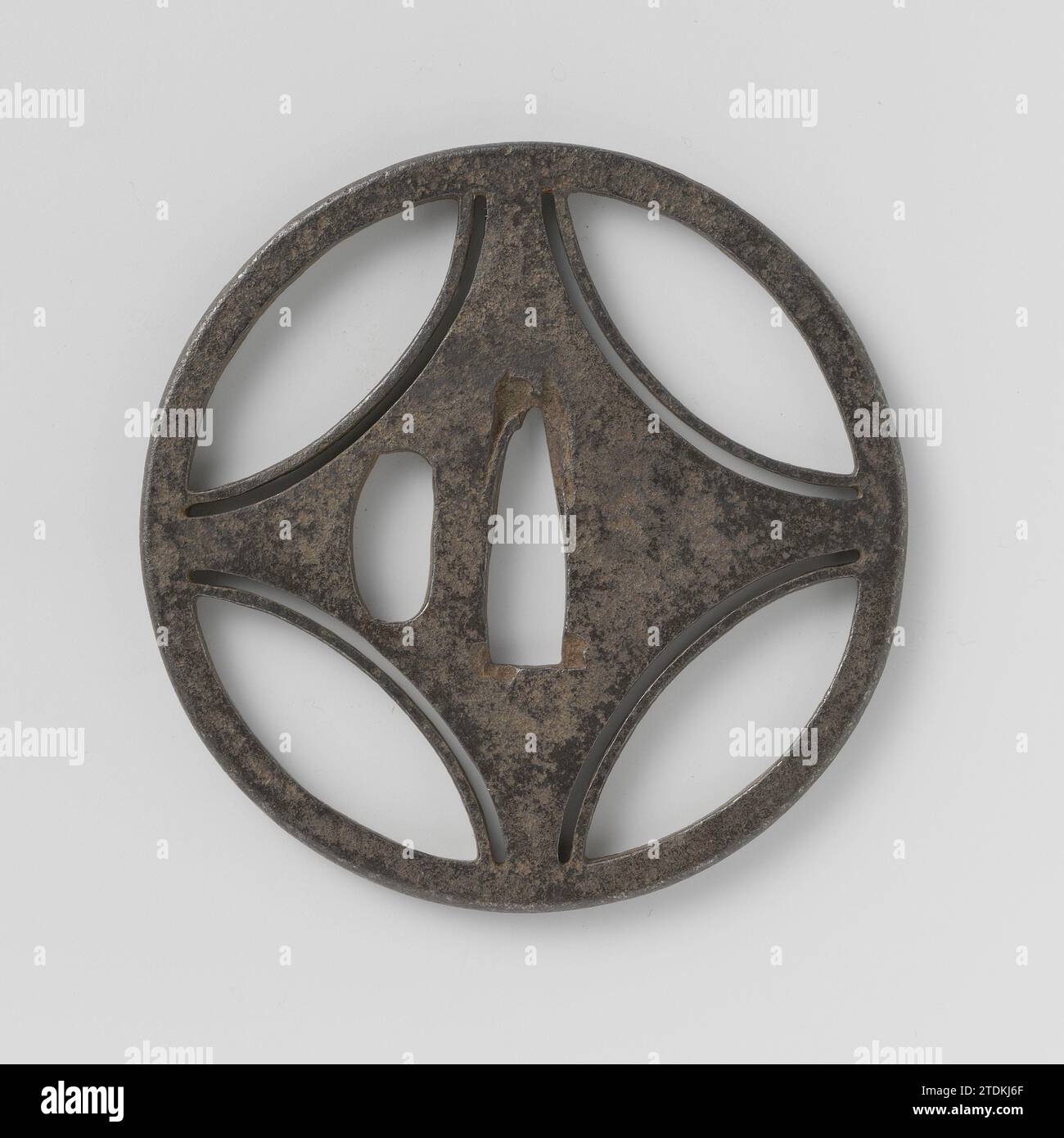 Hand guard, Kaneyoshi (possibly), 1600 - 1699 Round tsuba with a simple ...