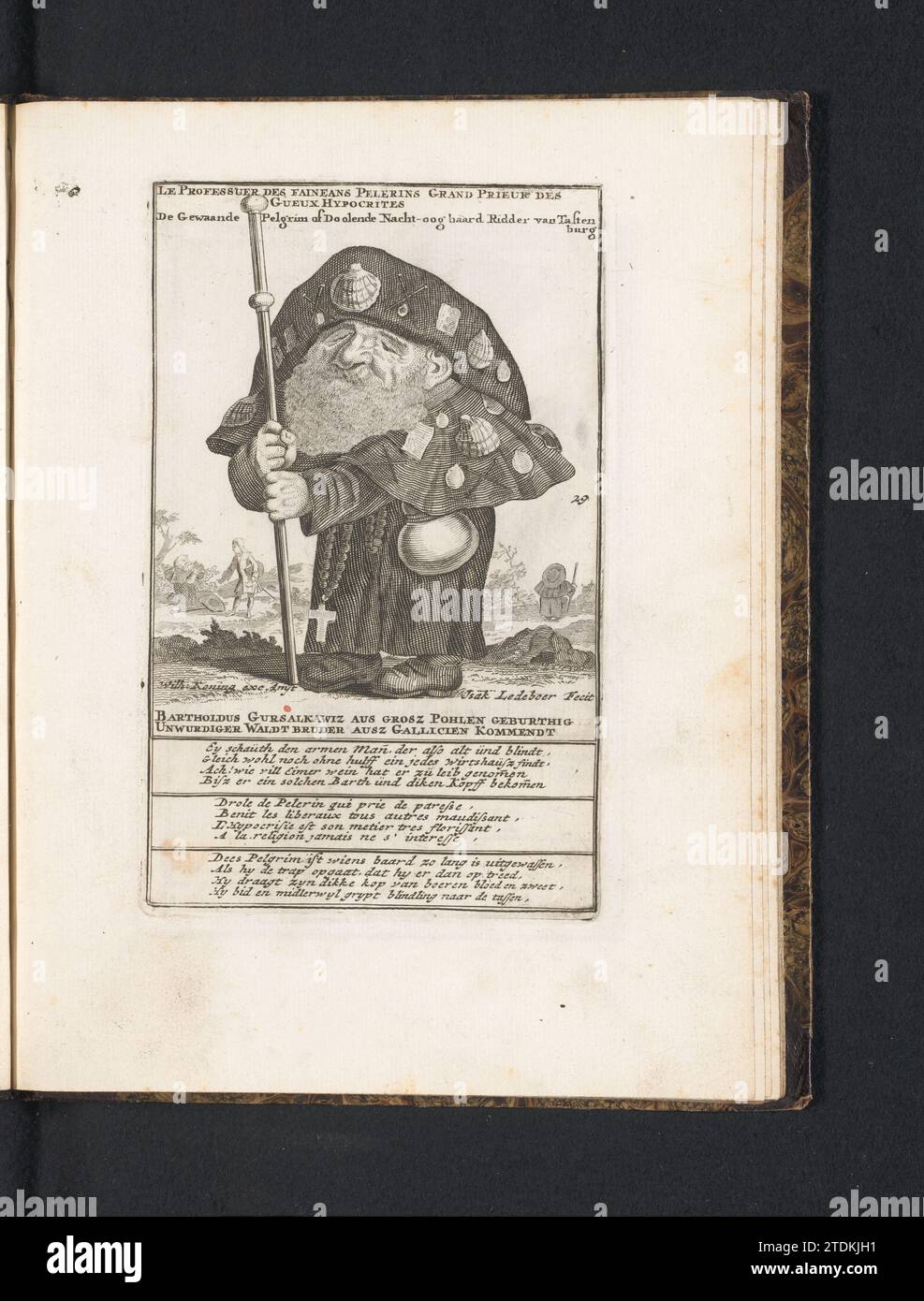 The dwarf pilgrim as a pilgrim from Compostella, 1720, Isaac Ledeboer ...