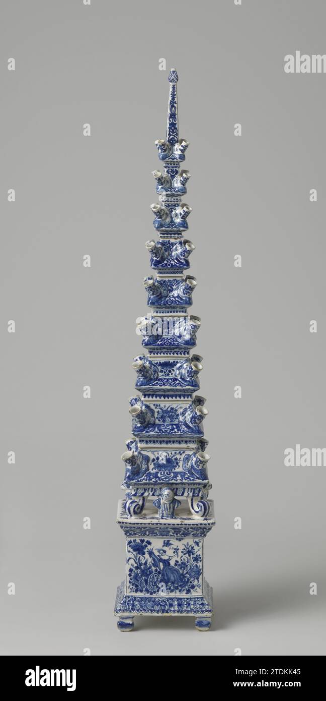 Pair of Flower Pyramids, De Metale Pot, c. 1710 - c. 1720 Flower ...