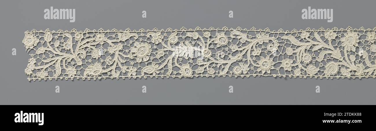 Strip of needle side with three different flower vessels, anonymous, c ...