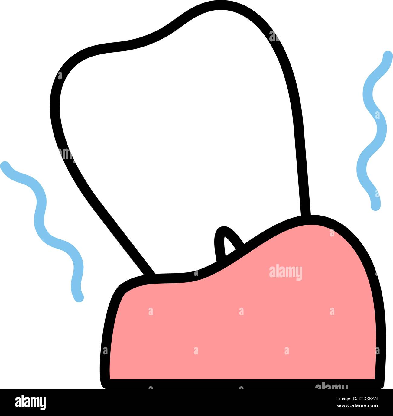 Dental: Image icon of wobbly teeth due to periodontal disease, simple ...