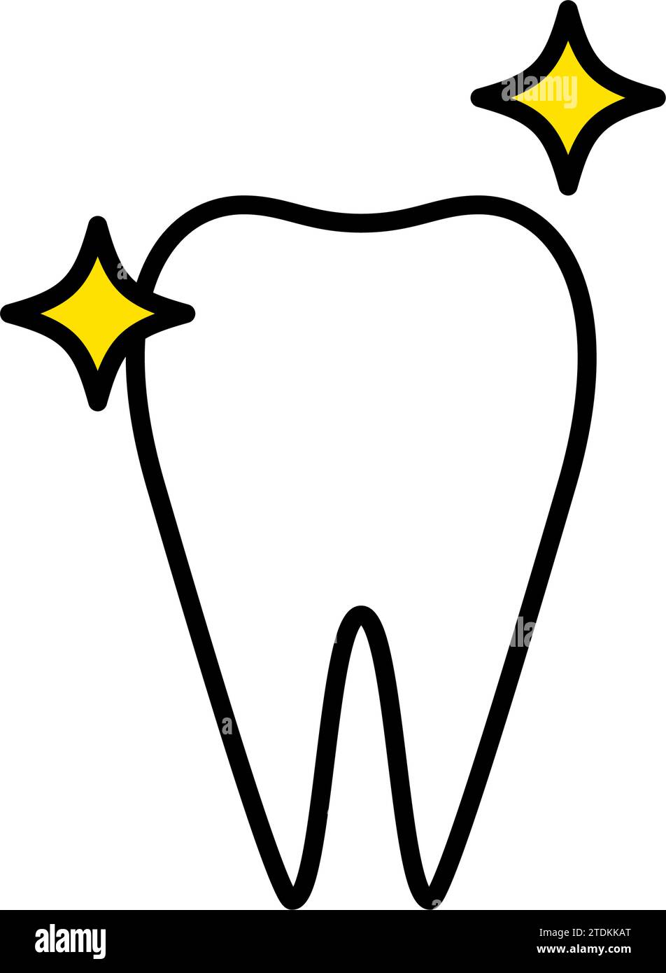 Dental: image icon of healthy teeth, simple line drawing, Vector ...