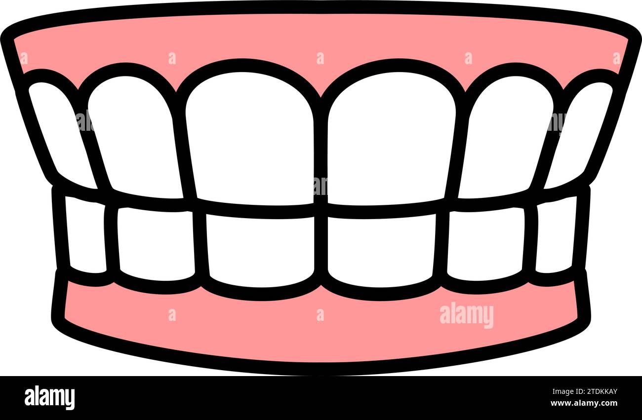 Dentistry: Iconic image of dentures, simple line drawing, Vector ...