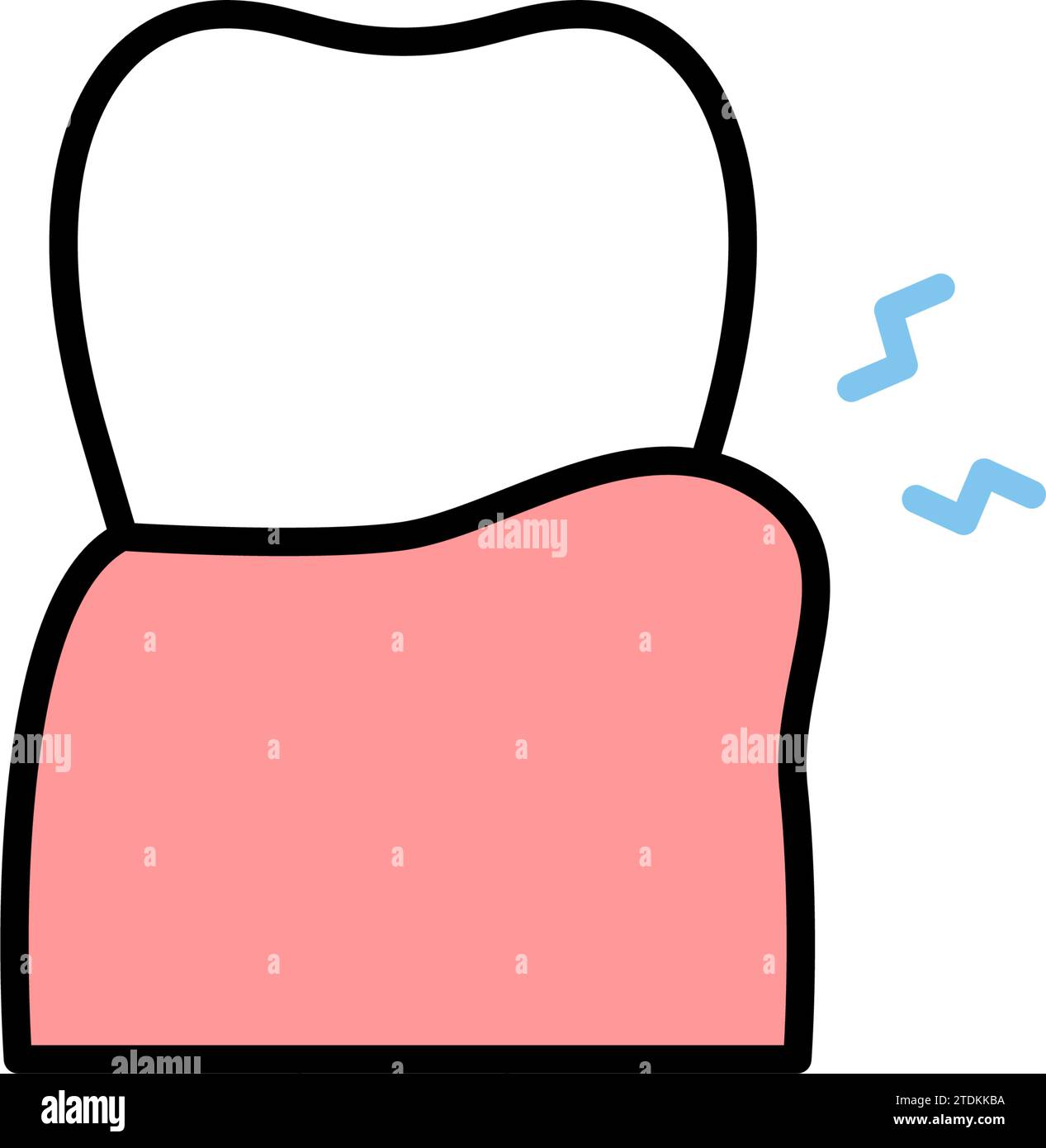 Dental: image icon of toothache, swollen gums, simple line drawing ...