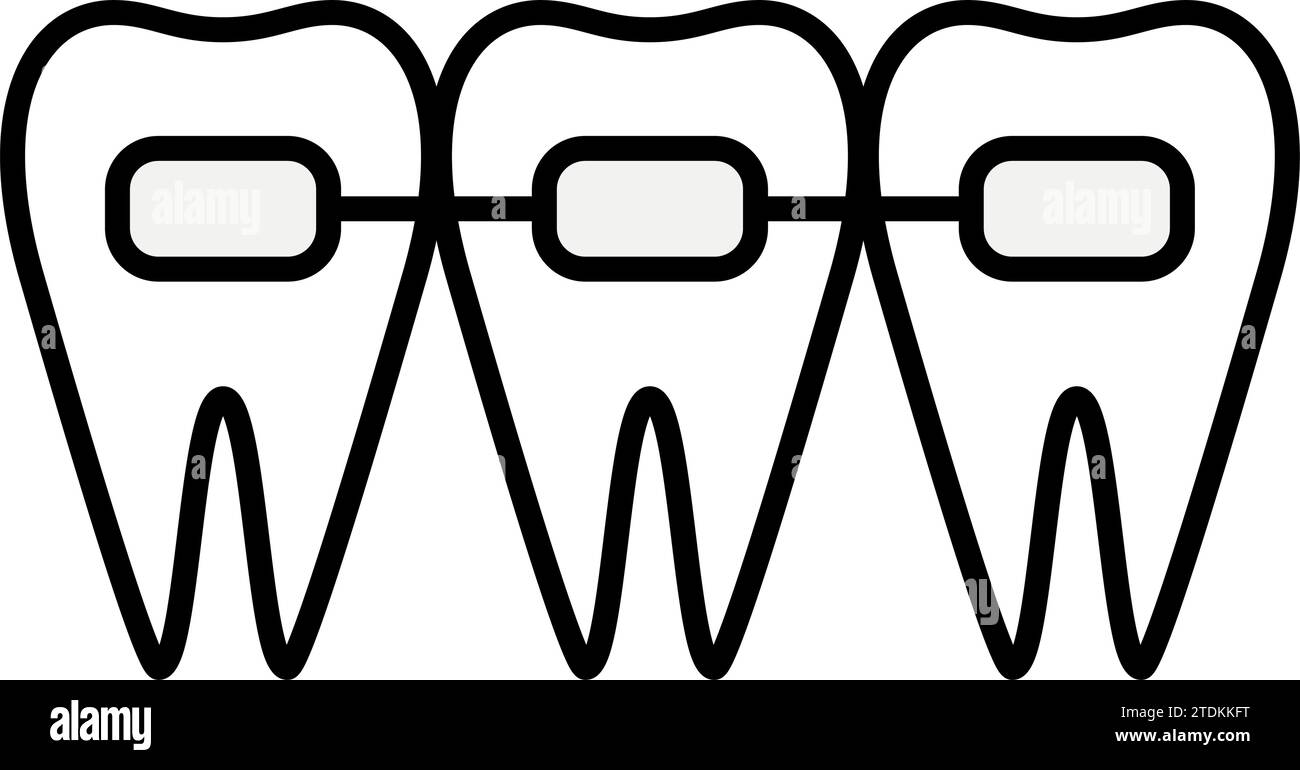 Dentistry: Orthodontic appliances and metal brackets used to straighten ...