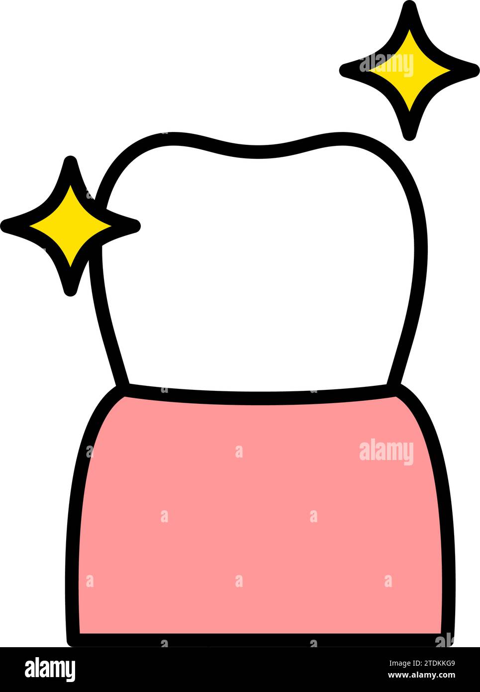 Dental: image icon of healthy teeth, simple line drawing, Vector ...