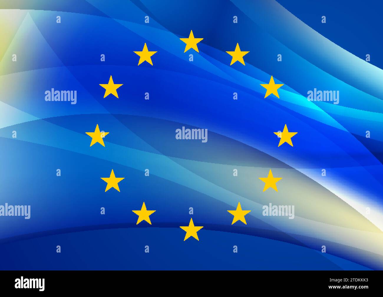 European union concept glossy wavy flag abstract background. Vector ...