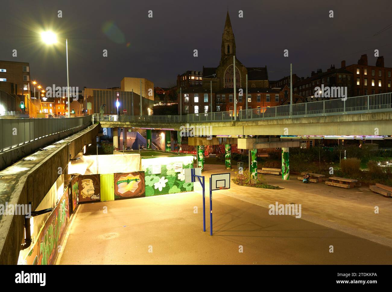 Re developed open space in Nottingham city center, UK Stock Photo - Alamy